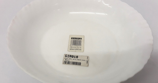 PLAIN OPAL WHITE PASTA PLATE ROUND